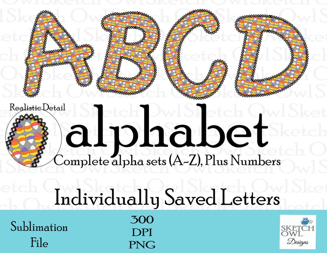 Halloween Alphabet, Alphabet Set, Full Alpha Set, Halloween Candy ...