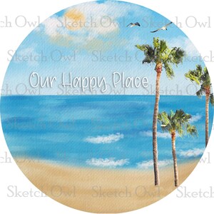 Beach Scene, Our Happy Place Beach, Sublimation, Digital Download, PNG ...