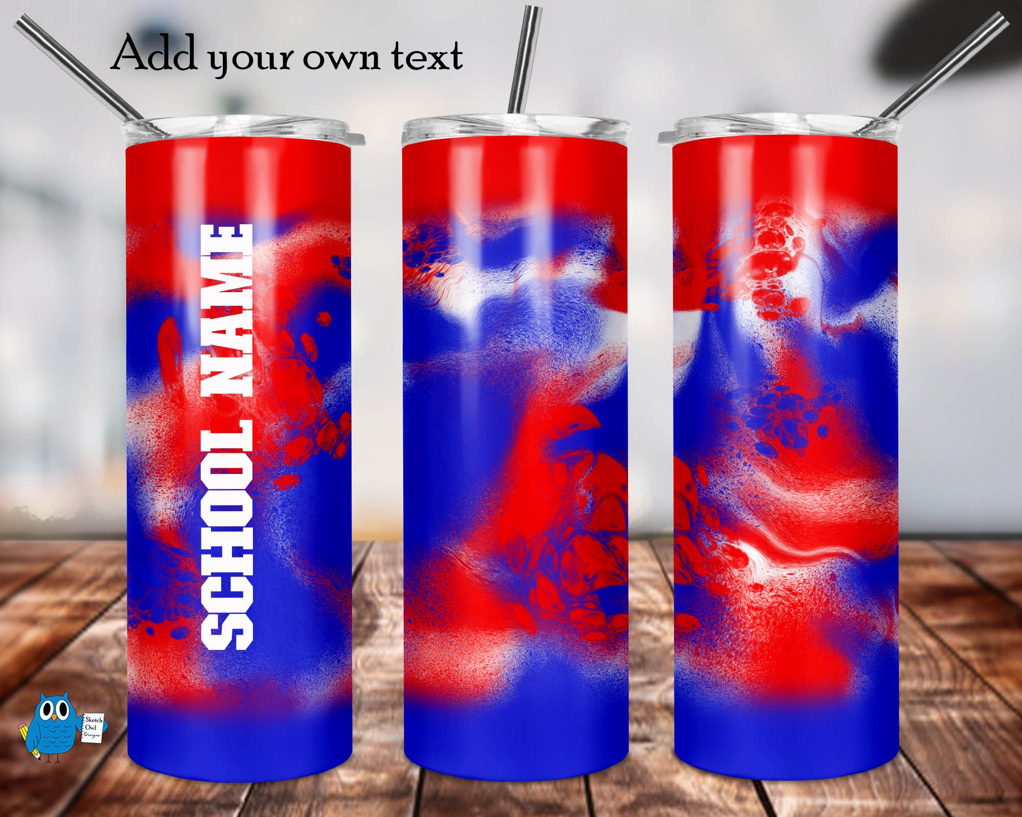 Royal Blue and Red School Colors Tumbler Design Skinny - Etsy