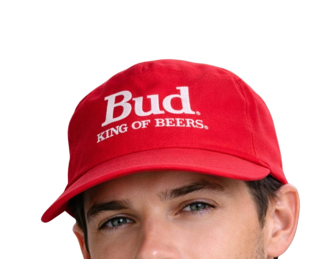 Vintage Bud King of Beers Hat: Red Waterproof Snapback, Made in USA - Etsy