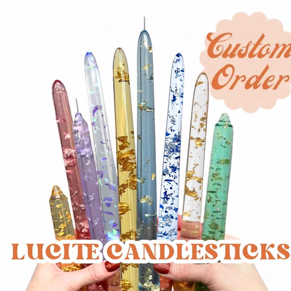 Lucite Taper Candles - Etsy