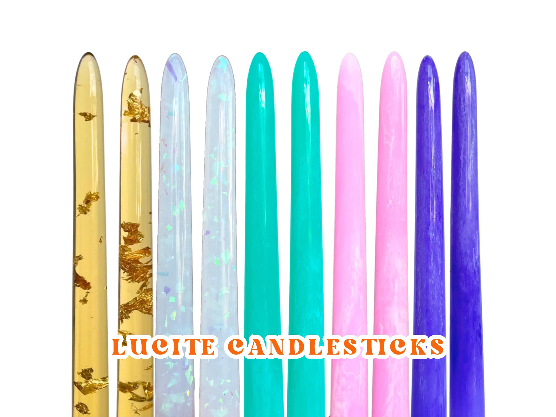 Lucite Candlesticks: Mid-century Modern Retro Decor Handmade - Etsy