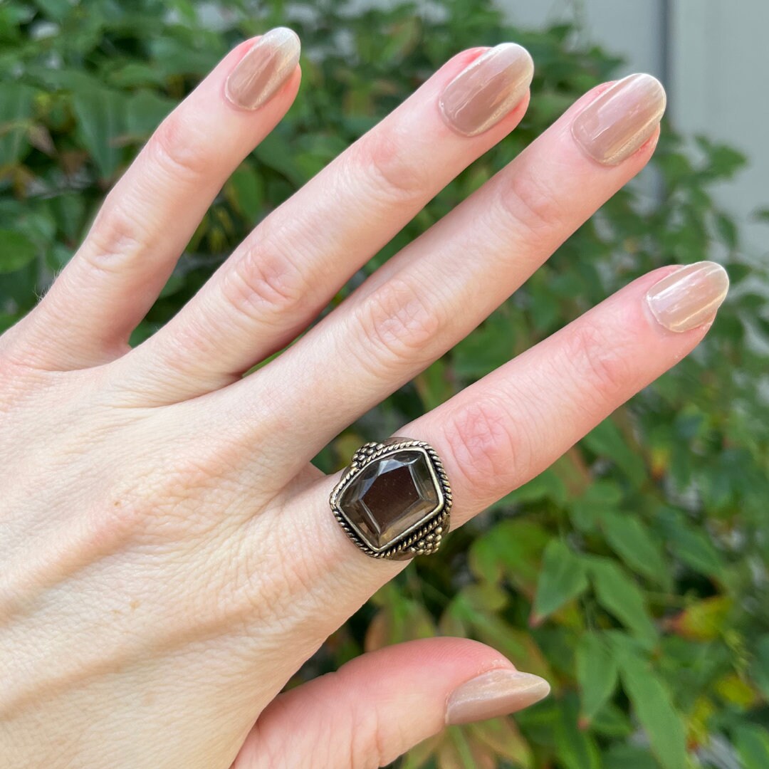 Vintage Smoky Quartz Ring - Etsy