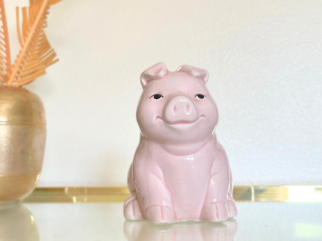 Vintage Ceramic Pig Planter | Pig Figurine | Garden Home Decor | Cute ...
