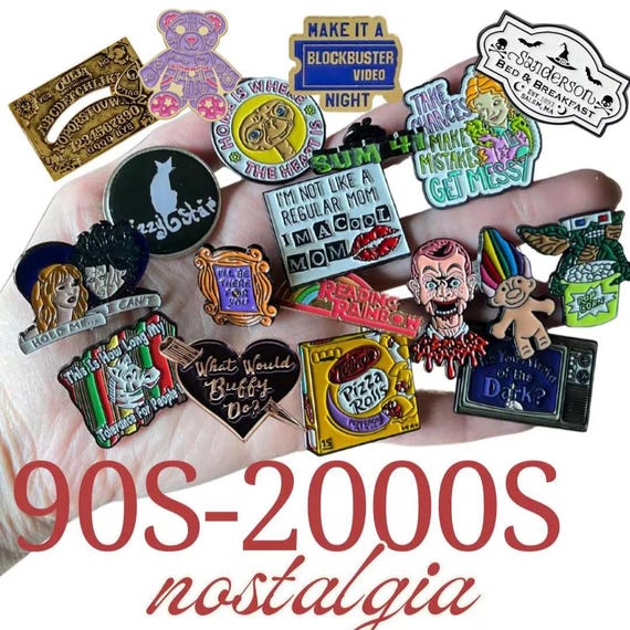 1990s-200s Nostalgia Enamel Pins | Millennial Memorab… - Gem