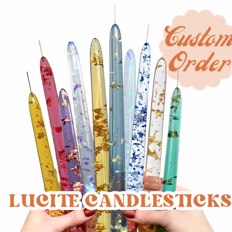 Lucite Taper Candles - Etsy