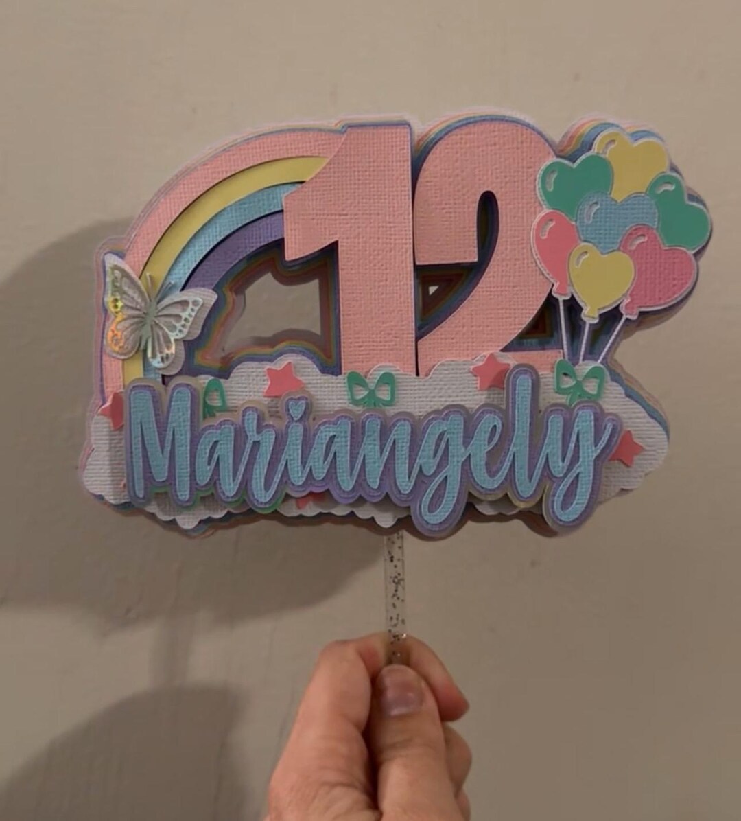 Pastel Rainbow Cake Topper - Etsy