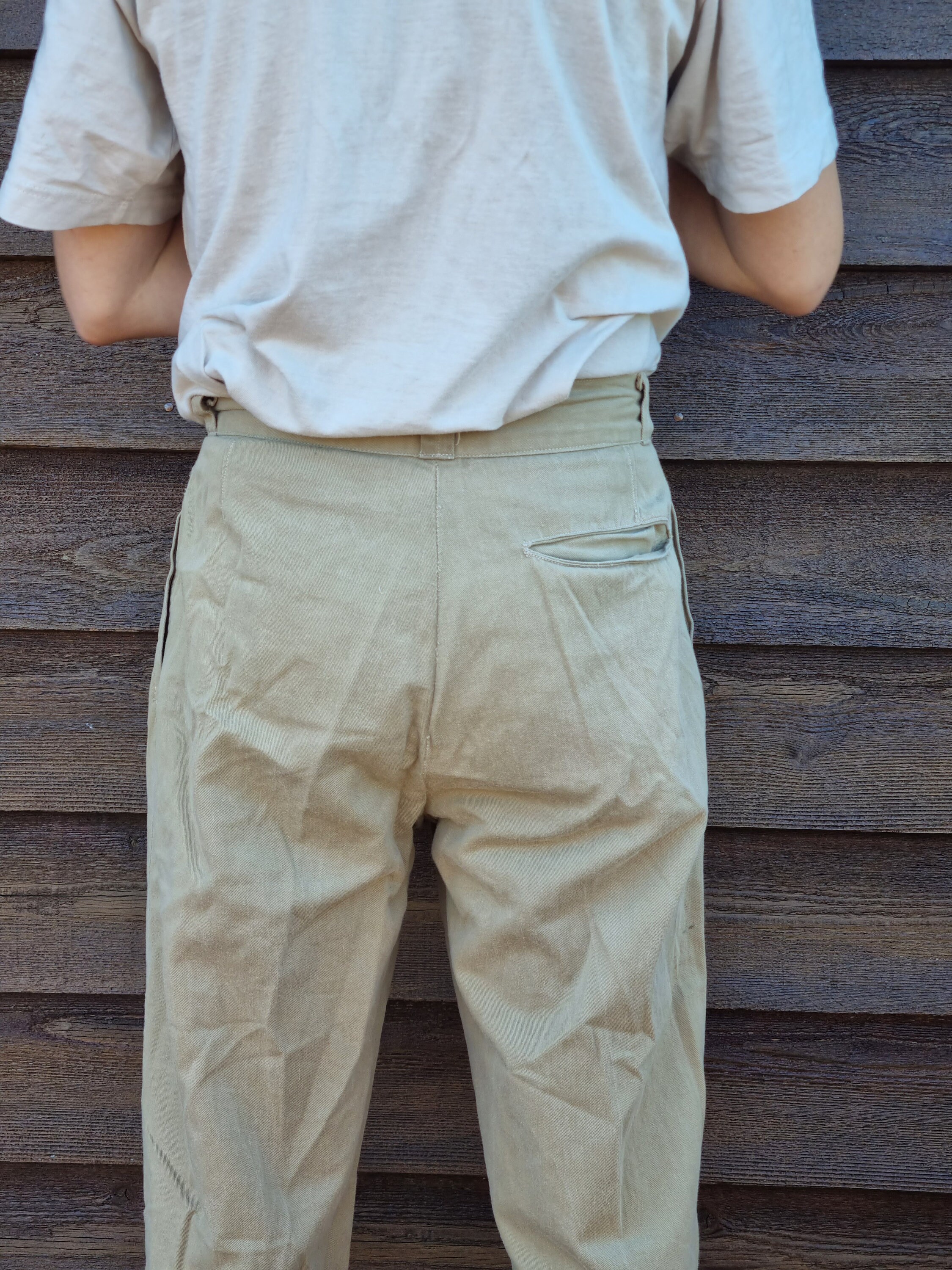 2x 28 Waist 40s 50s Army Military Beige Chino Pants True Vintage - Etsy