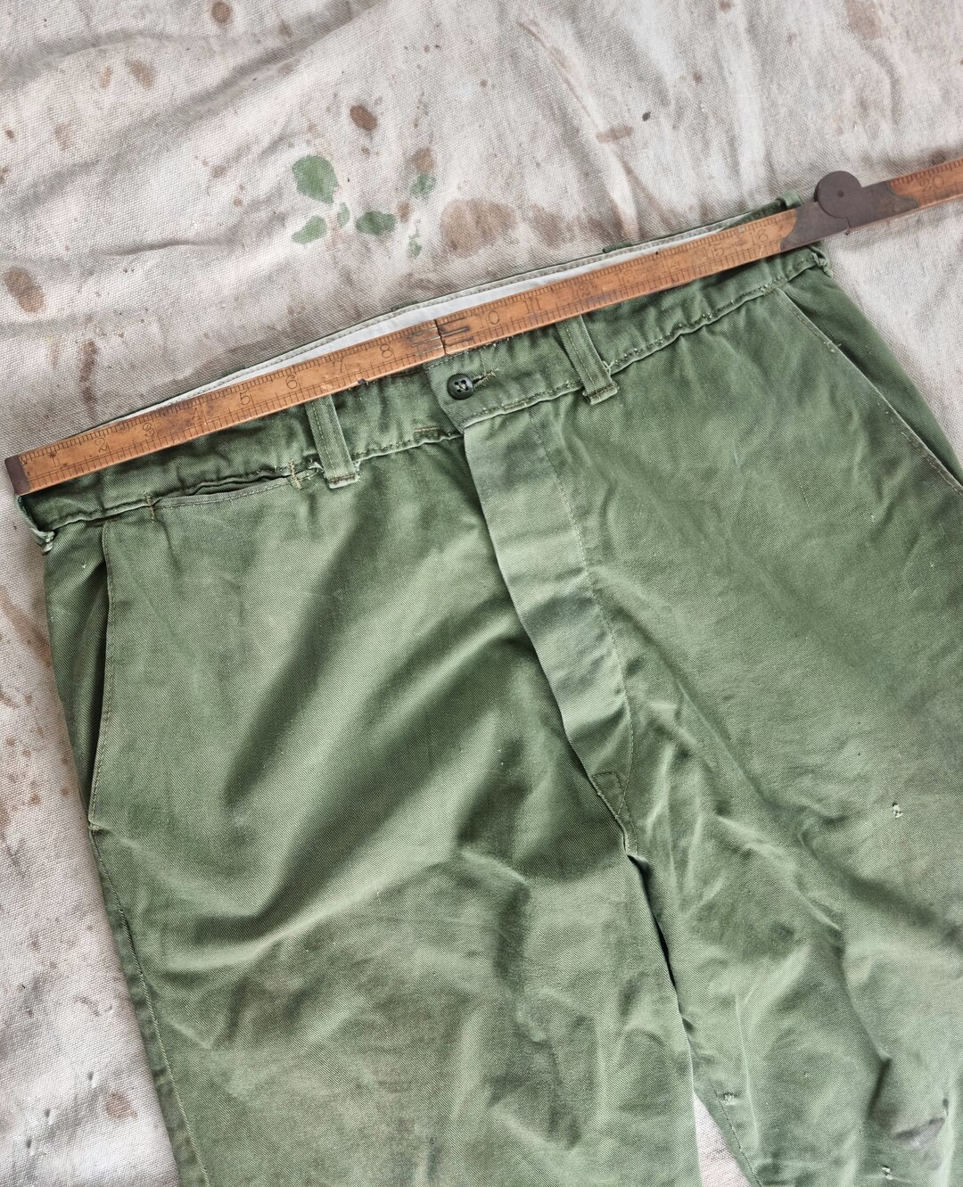 34 M-L Australian Made Army Pants Slightly Distressed Button Fly ...