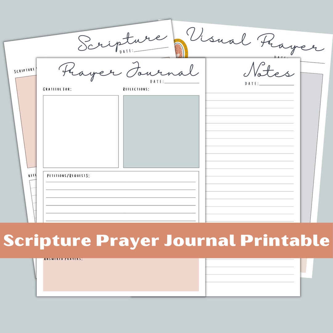 Prayer Journal Printable - Digital Bible Journal - Christian Prayer ...