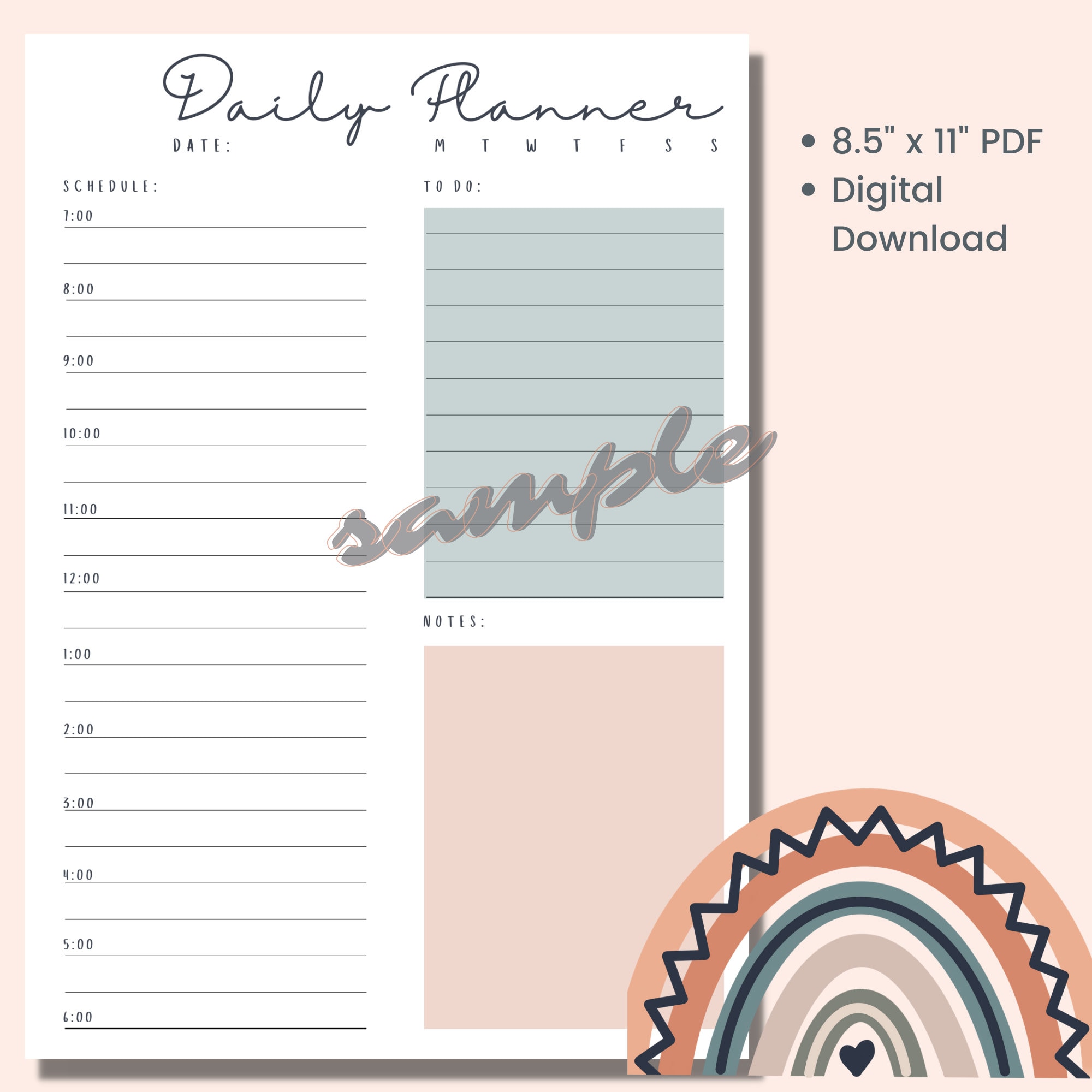 Daily Planner, Weekly Planner, Monthly Planner, Planner Bundle ...