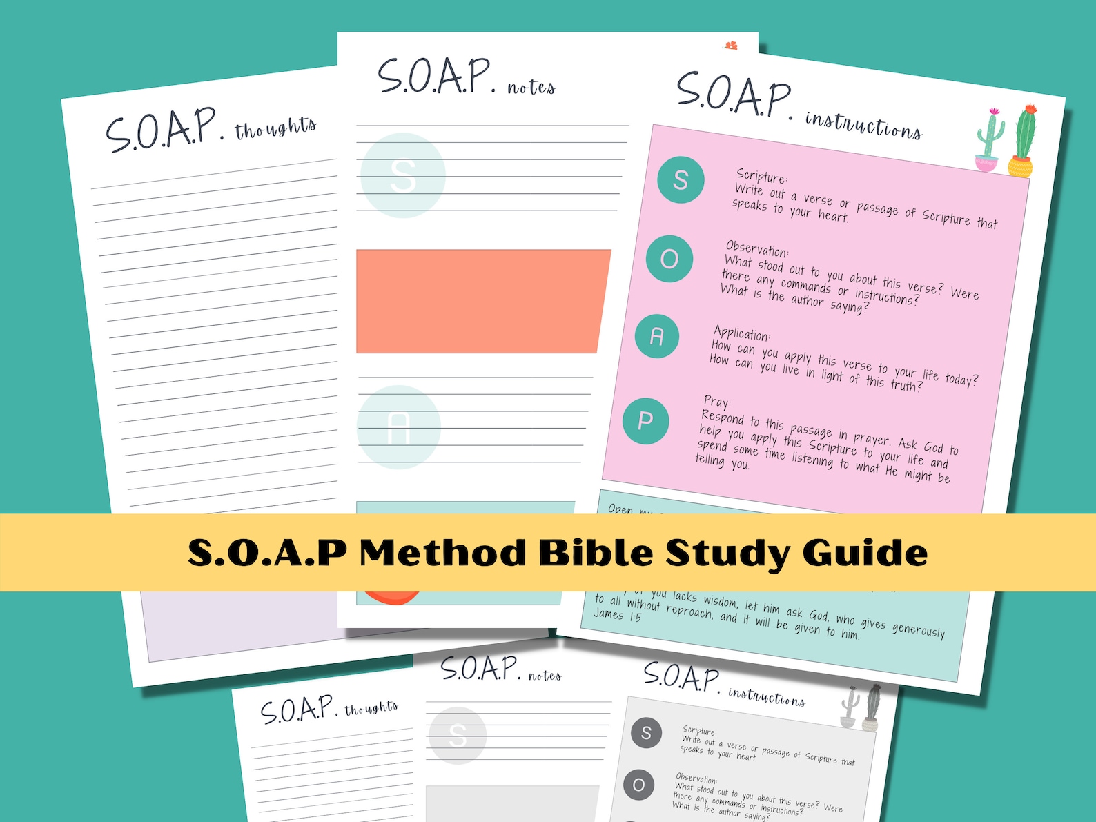 S.O.A.P (SOAP) Bible Study Digital Template Guide PDF Printable ...