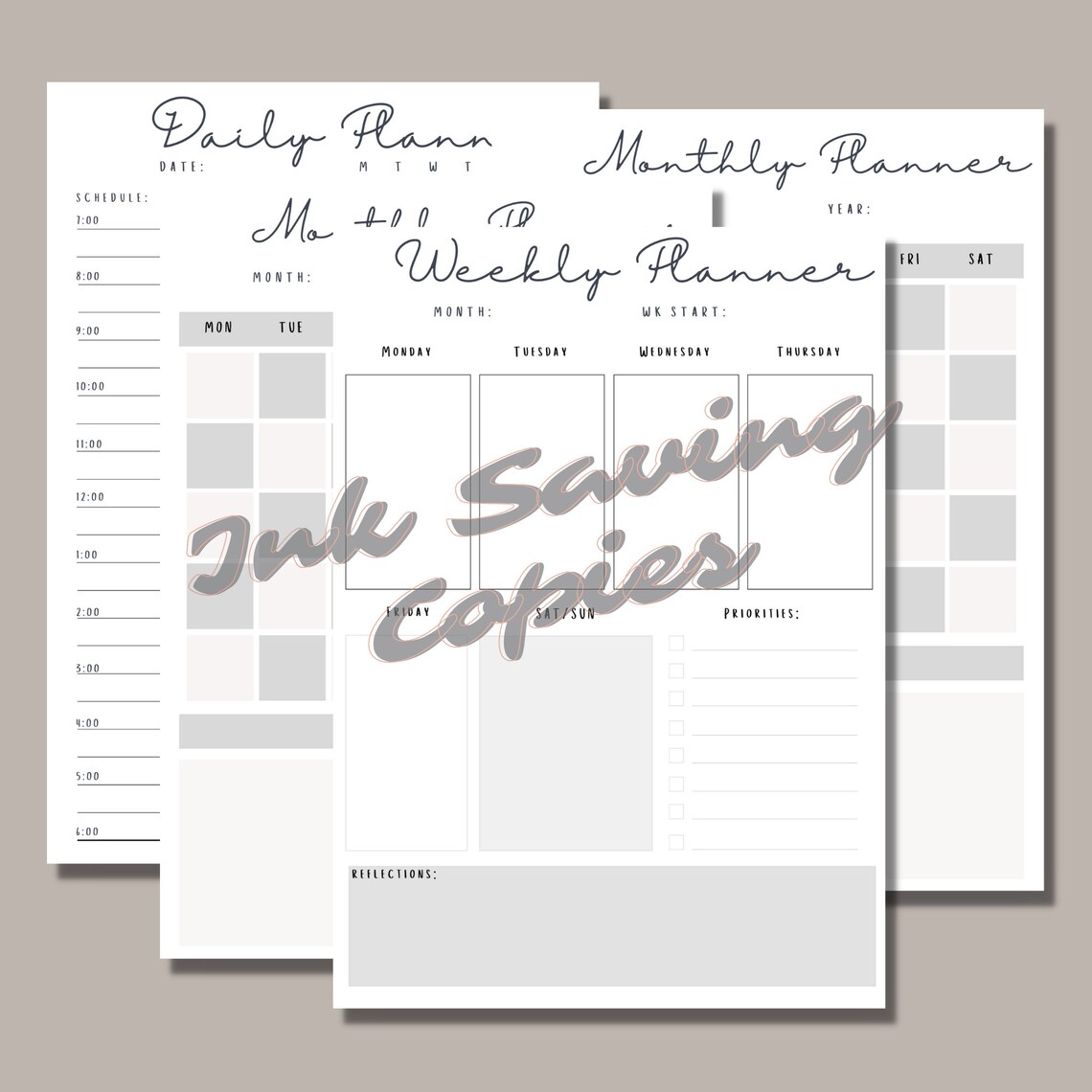 Daily Planner, Weekly Planner, Monthly Planner, Planner Bundle ...
