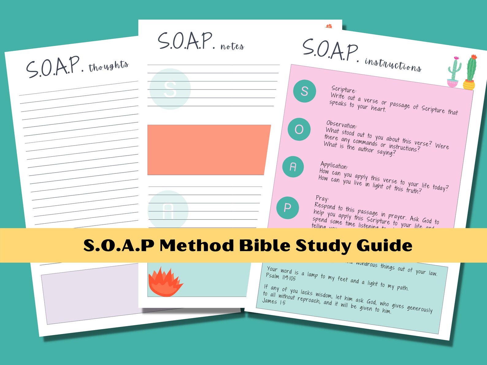S.O.A.P (SOAP) Bible Study Digital Template Guide PDF Printable ...