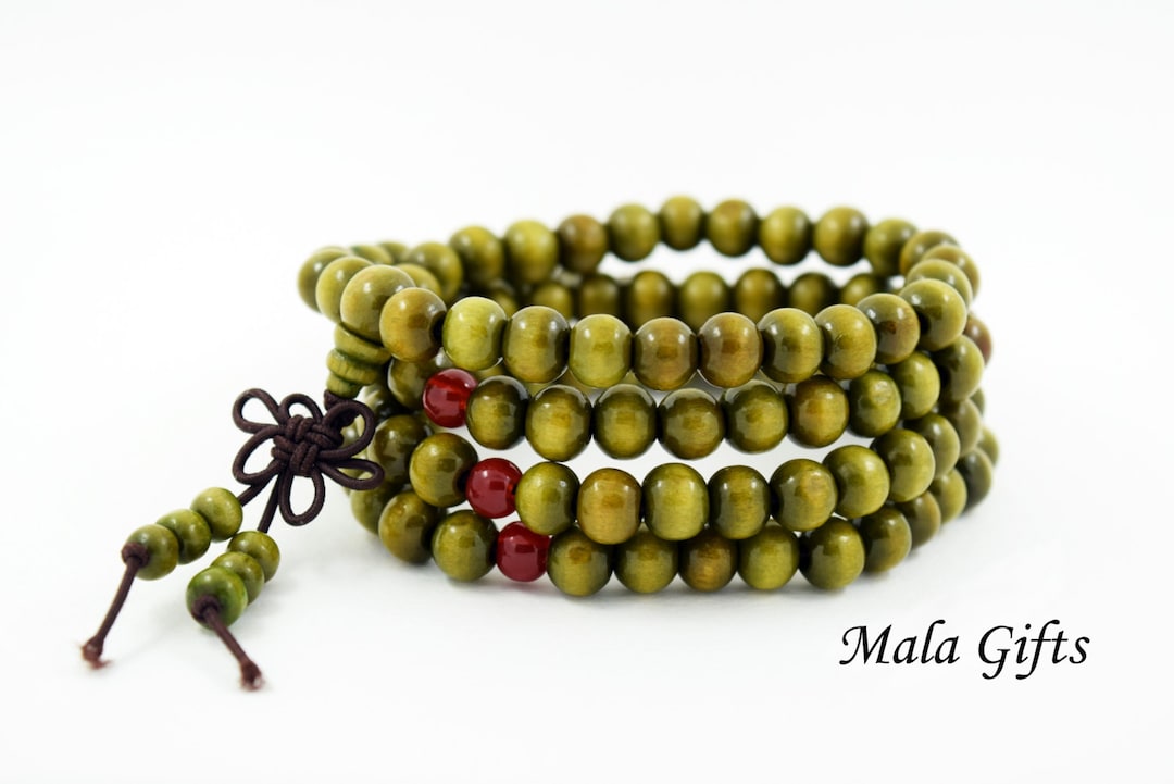 108 Mala Bead, Sandalwood Mala Bracelet, Buddhist Bracelet, Wood ...