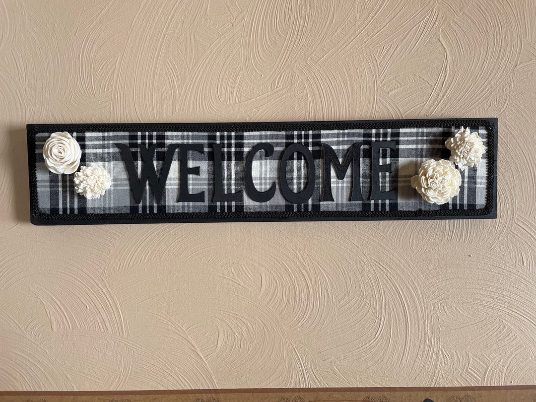 Plaid Welcome Sign - Etsy