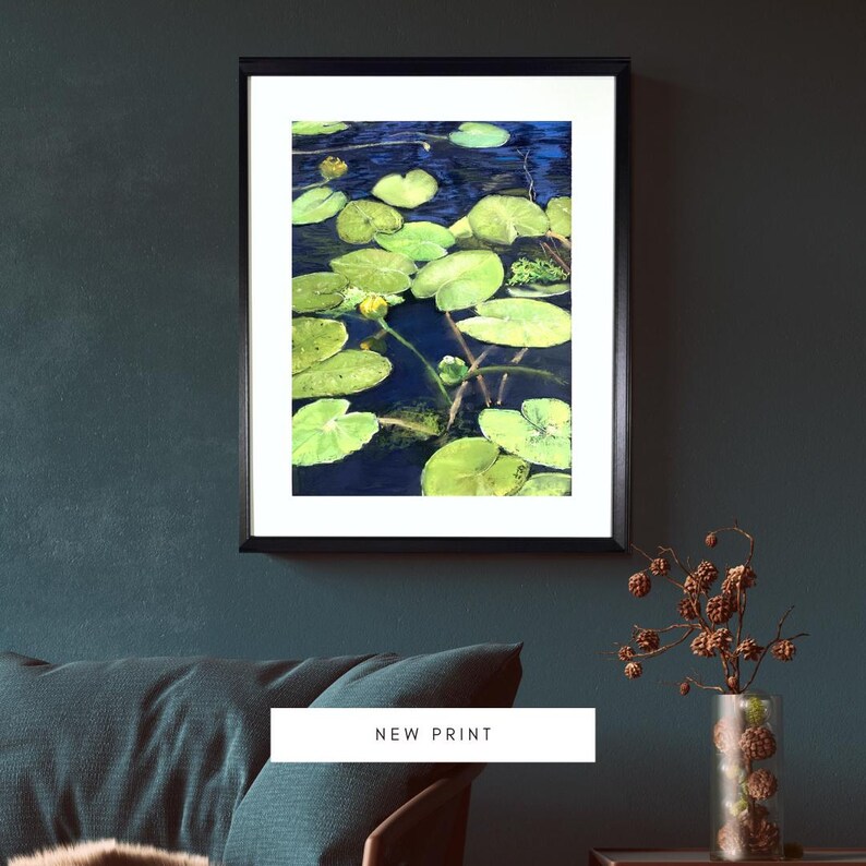 Yellow Water Lilies - Soft Pastel Pond Scene. - Etsy