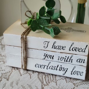 Custom Religious Wedding and Home Decor Stamped Book Stacks Biblical ...