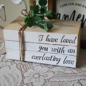 Custom Religious Wedding and Home Decor Stamped Book Stacks Biblical ...