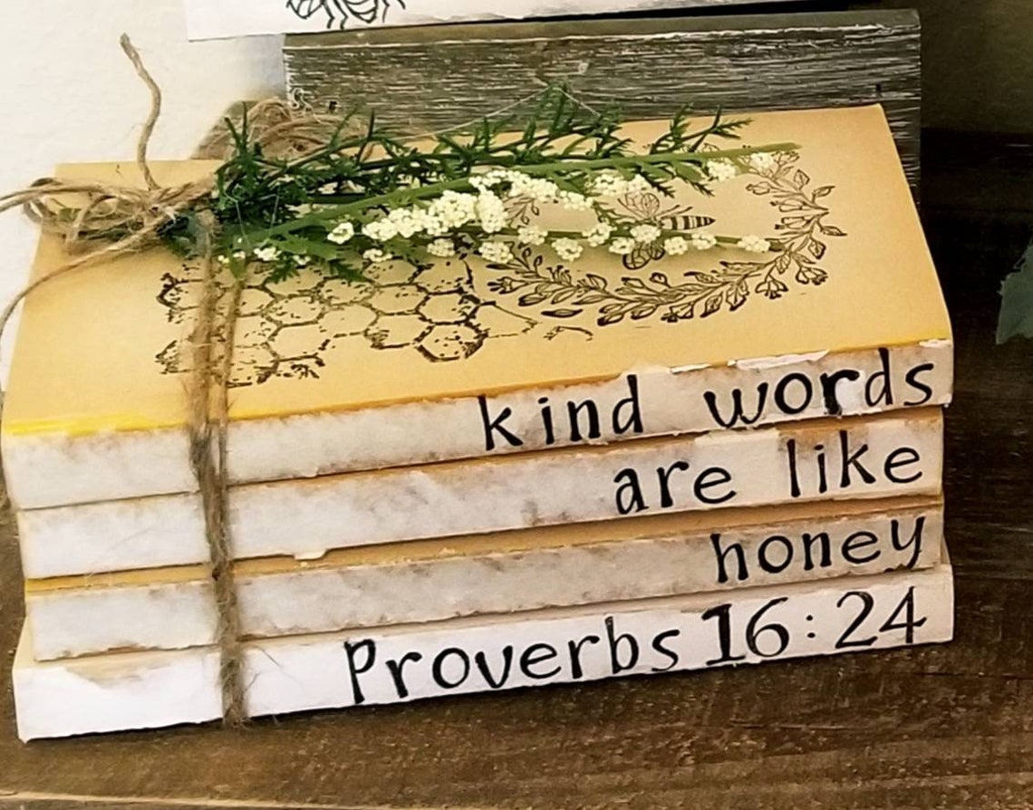 Kind Words Are Like Honey Proverbs Stamped Book Set Bee Set - Etsy
