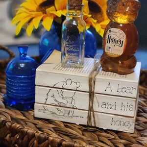 Vintage Winnie the Pooh Inspired Handmade Stamped Book Stack Winnie the ...