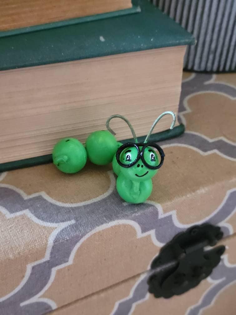Handmade Wooden Book Worm Bookwormlarge and Small Book Worm - Etsy