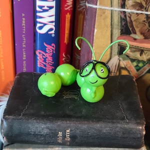 Handmade Wooden Book Worm; Bookworm;large and Small Book Worm Decor ...