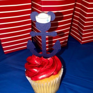 Nautical Mickey Cupcake Toppers/ahoy It's a Boy/it's a Boy/baby Shower ...