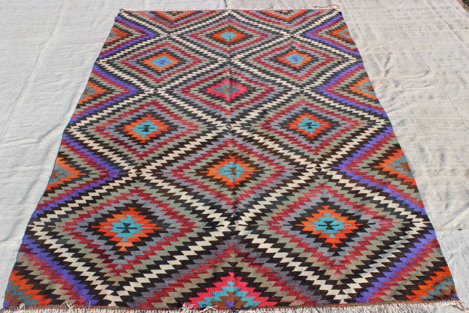 Turkish Rug9.3x6.2 Feet 280x187 cmZigzag | Etsy