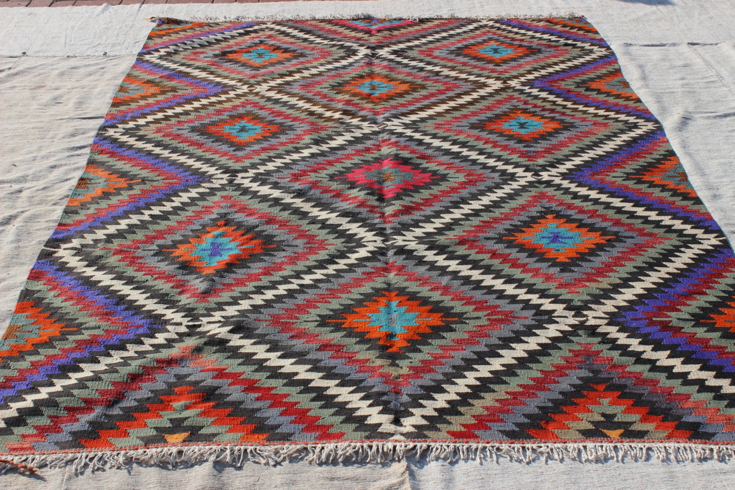 Turkish Rug9.3x6.2 Feet 280x187 cmZigzag | Etsy