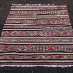 Pink Kilim Rug6.9x4.6feet210x142 Cmdecorative - Etsy