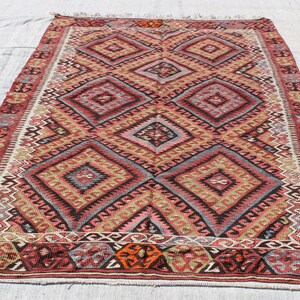 Turkish Tribal Kilim Rug 8.5x5.2feet260x160 - Etsy