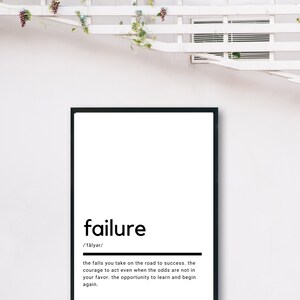 Failure Definition, Printable Wall Art, Failure Print, Failure Poster ...