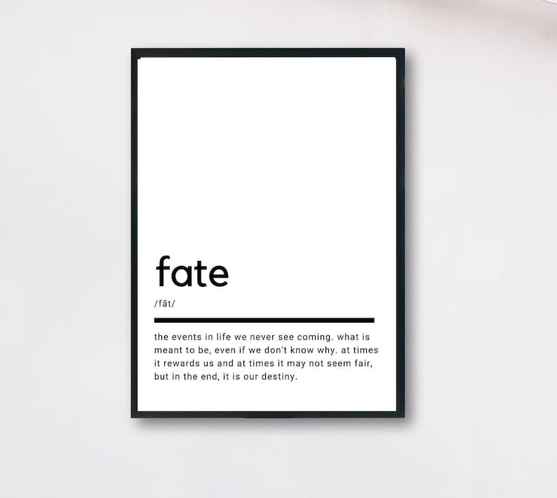 Fate Definition Printable Wall Art Fate Poster Fate Quote - Etsy