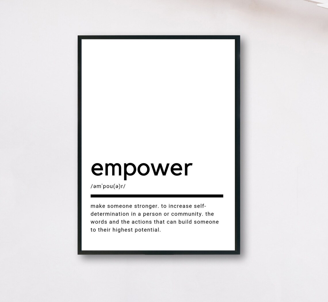 Empower Definition Printable Wall Art Empower Print Empower | Etsy Canada