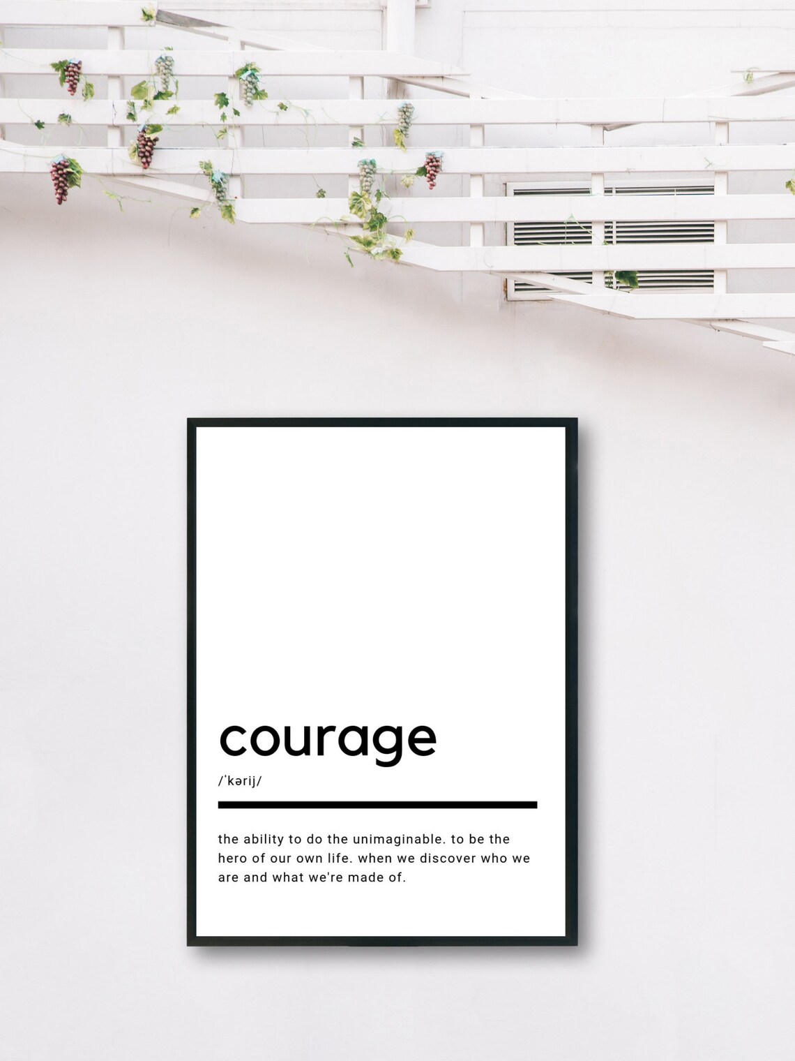 Courage Definition Printable Wall Art Courage Poster - Etsy
