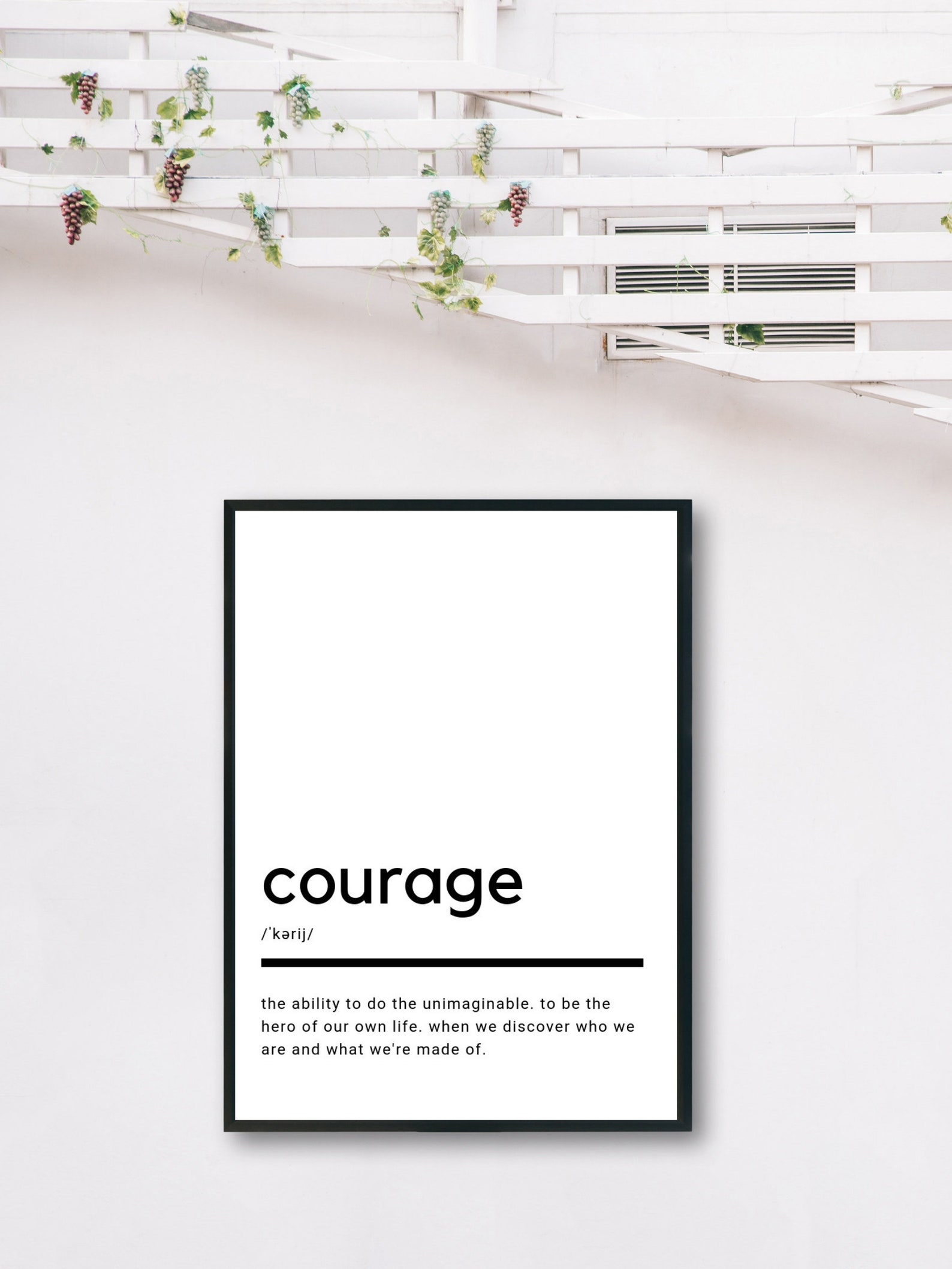 Courage Definition Printable Wall Art Courage Poster - Etsy