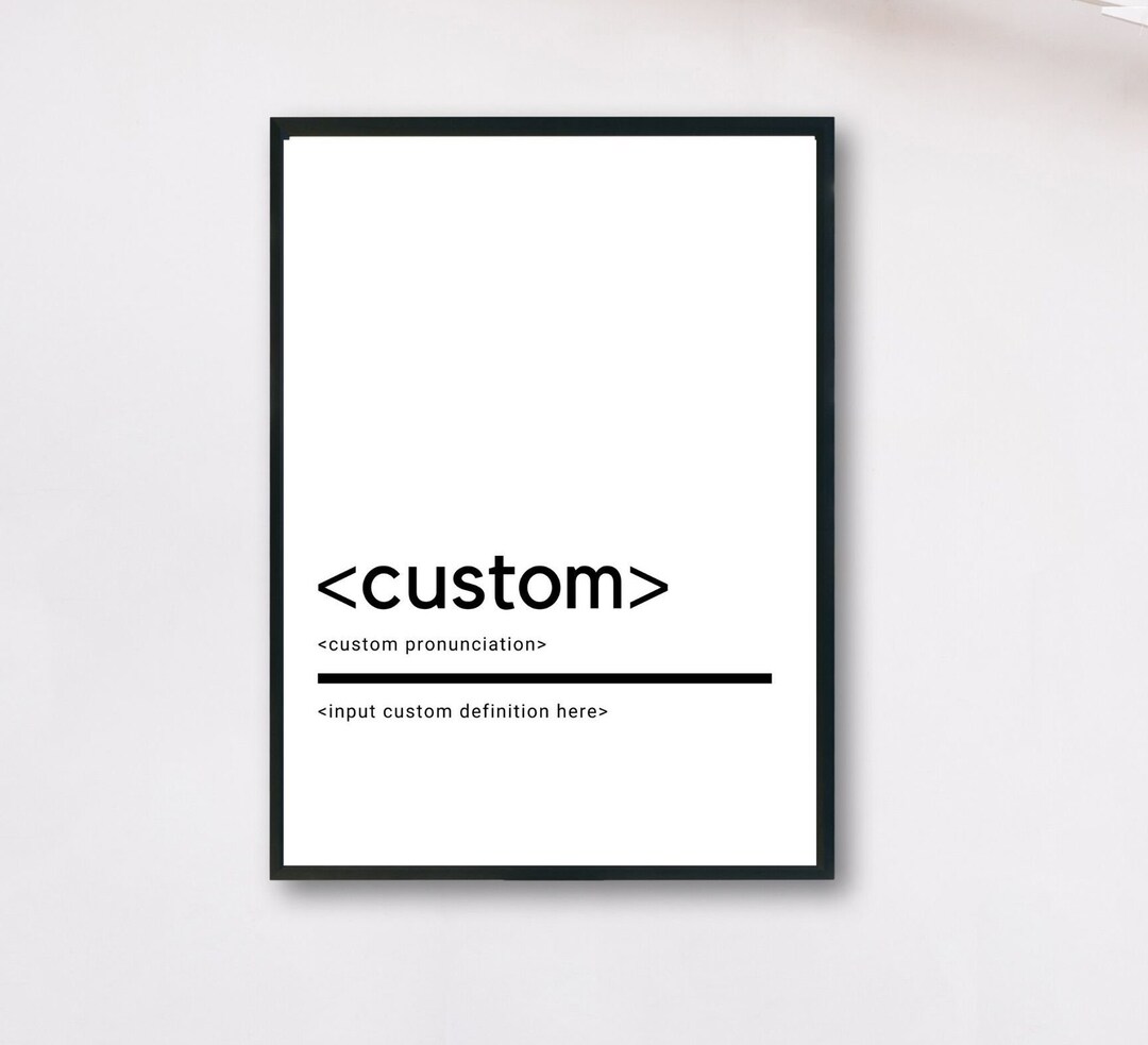 Customized Word & Definition, Printable Wall Art, Poster, Quote ...