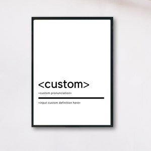 Customized Word & Definition, Printable Wall Art, Poster, Quote ...