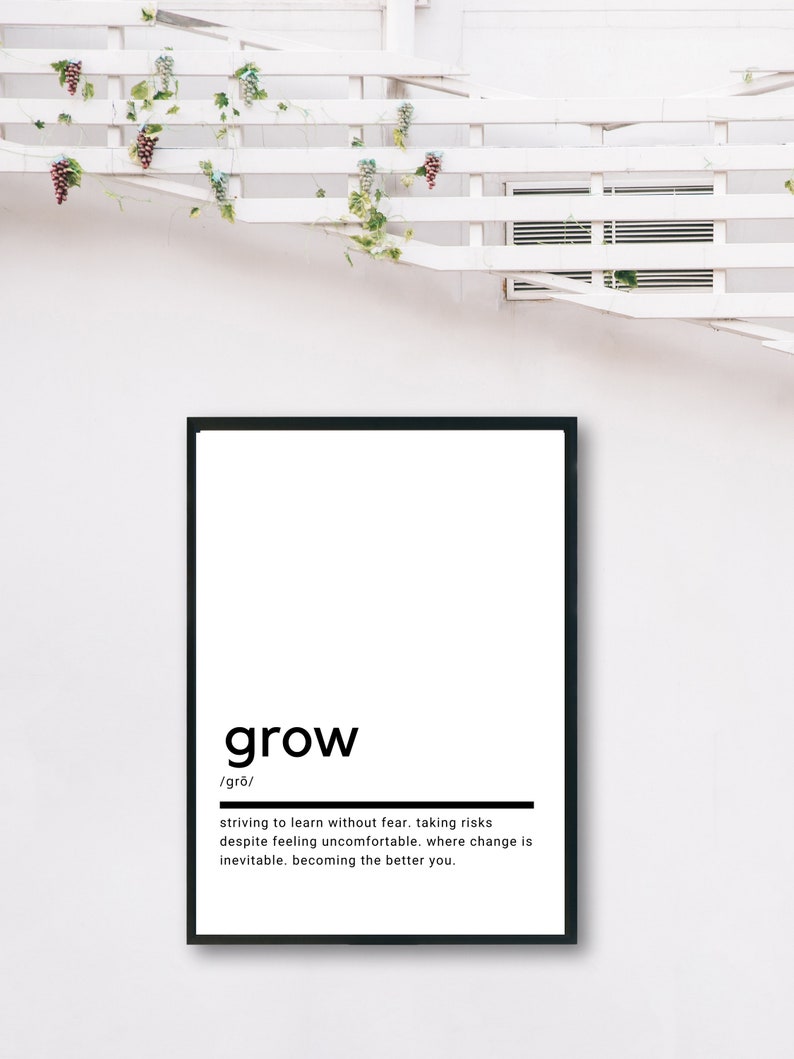 Grow Definition Printable Wall Art Grow Poster Grow Quote - Etsy