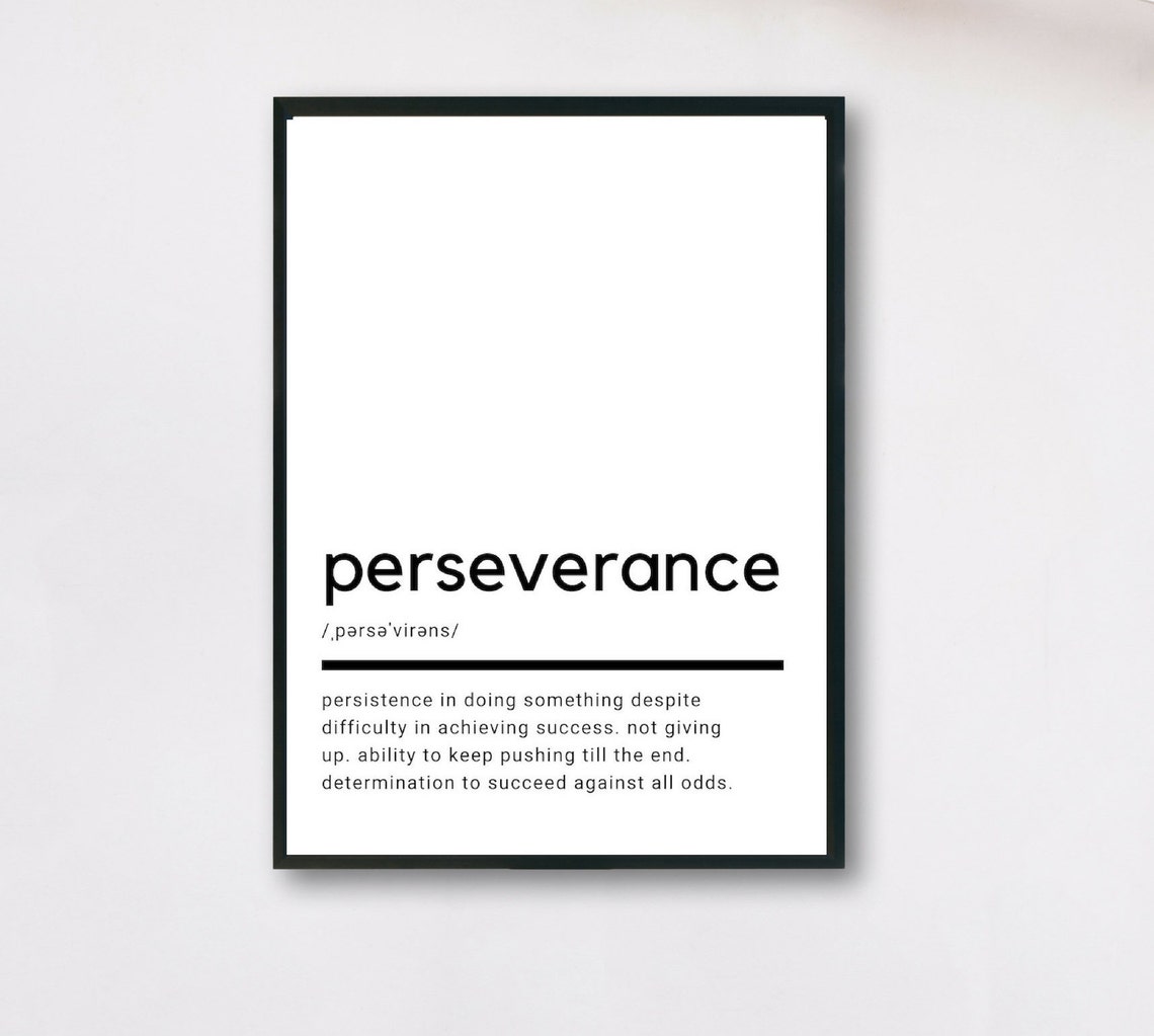 Perseverance Definition Printable Wall Art Perseverance | Etsy