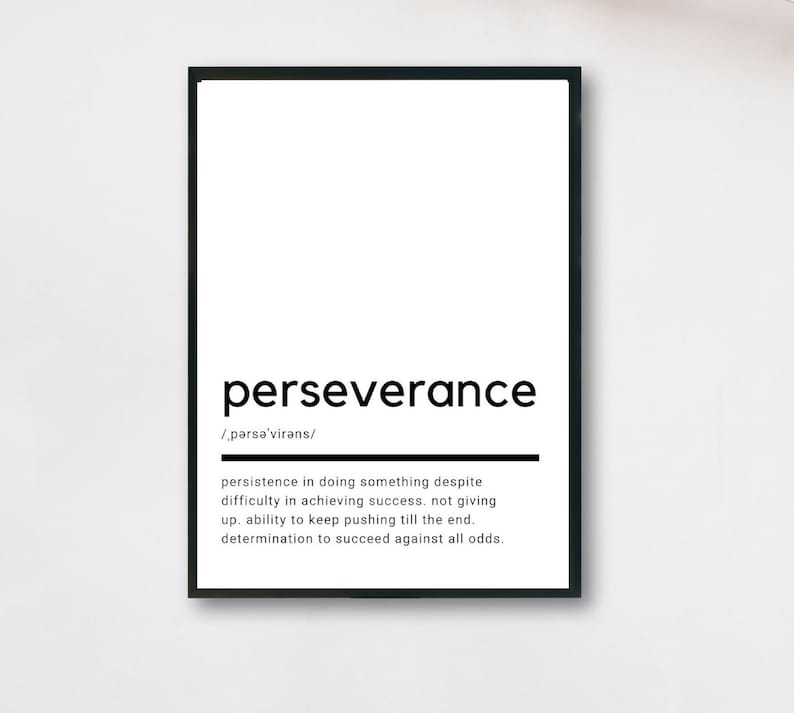 Perseverance Definition Printable Wall Art Perseverance - Etsy