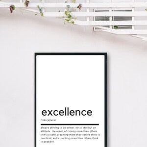 Excellence Definition, Printable Wall Art, Home Poster, Excellence ...