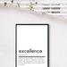 Excellence Definition Printable Wall Art Home Poster - Etsy