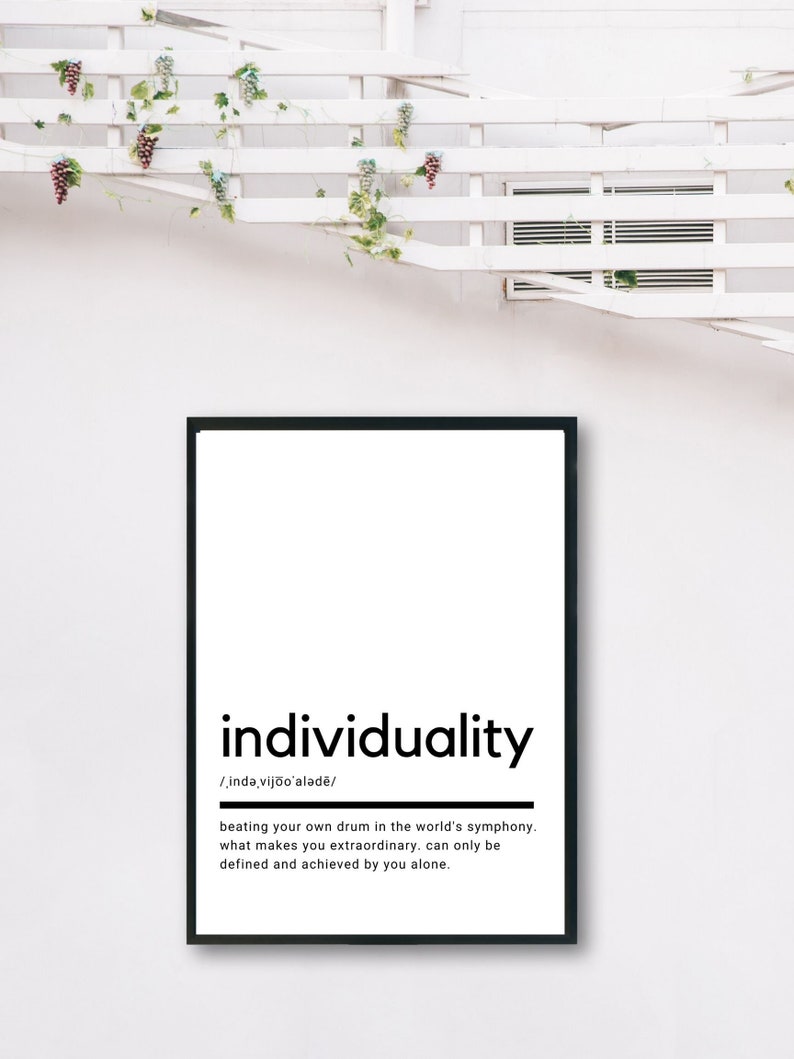 Individuality Definition Printable Wall Art Individuality - Etsy Denmark