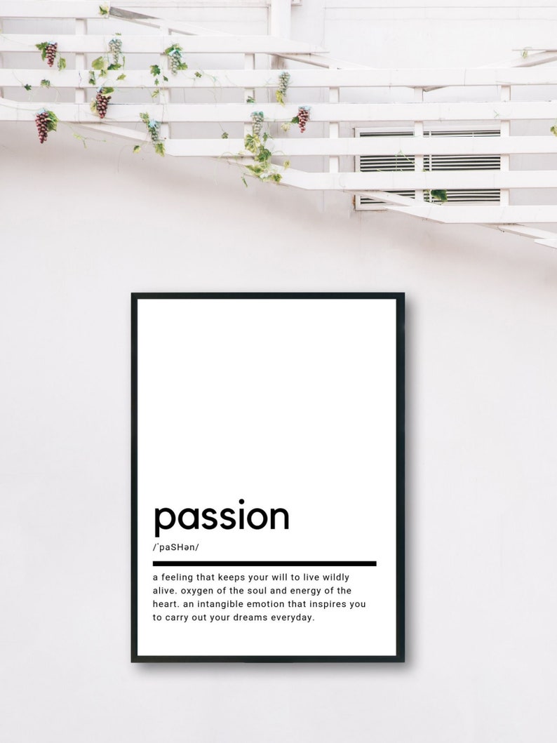 Passion Definition Printable Wall Art Passion Poster - Etsy