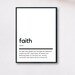 Faith Definition Printable Wall Art Faith Print Faith - Etsy