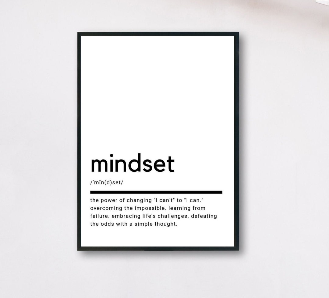 Mindset Definition, Printable Wall Art, Mindset Poster, Mindset Quote ...