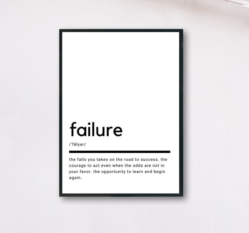 Failure Definition Printable Wall Art Failure Print Failure | Etsy