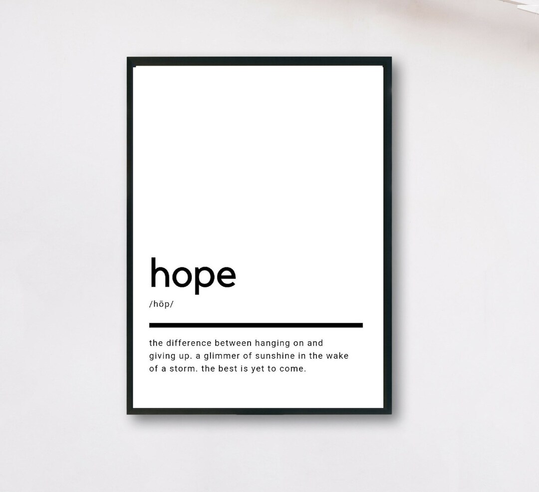 Hope Definition, Printable Wall Art, Hope Print, Hope Printable, Hope ...